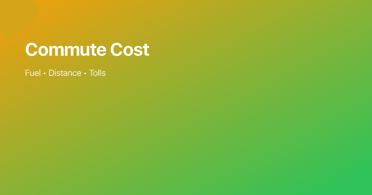 Commute Cost Calculator - Calculate Daily & Annual Transportation Costs ...