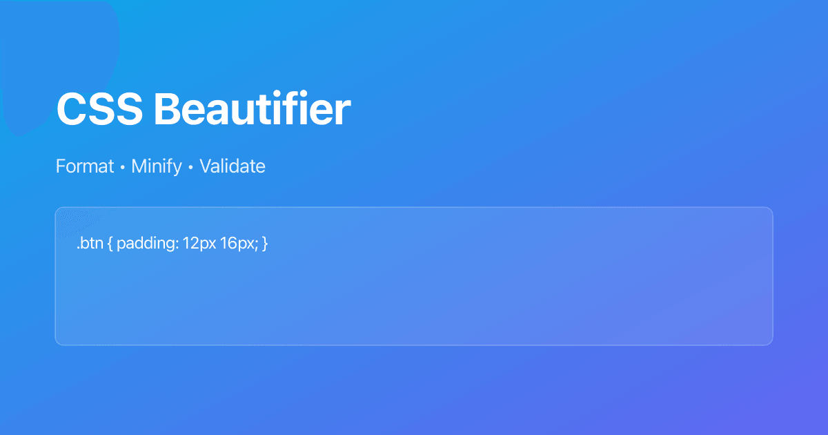CSS Beautifier - Format & Minify CSS Code Online | Us5.com