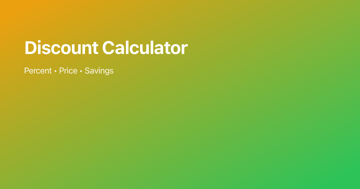 Discount Calculator - Calculate Sale Prices & Savings | Us5.com