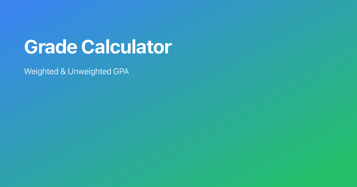 Grade Calculator - Weighted Grades & Final Grade Calculator | Us5.com