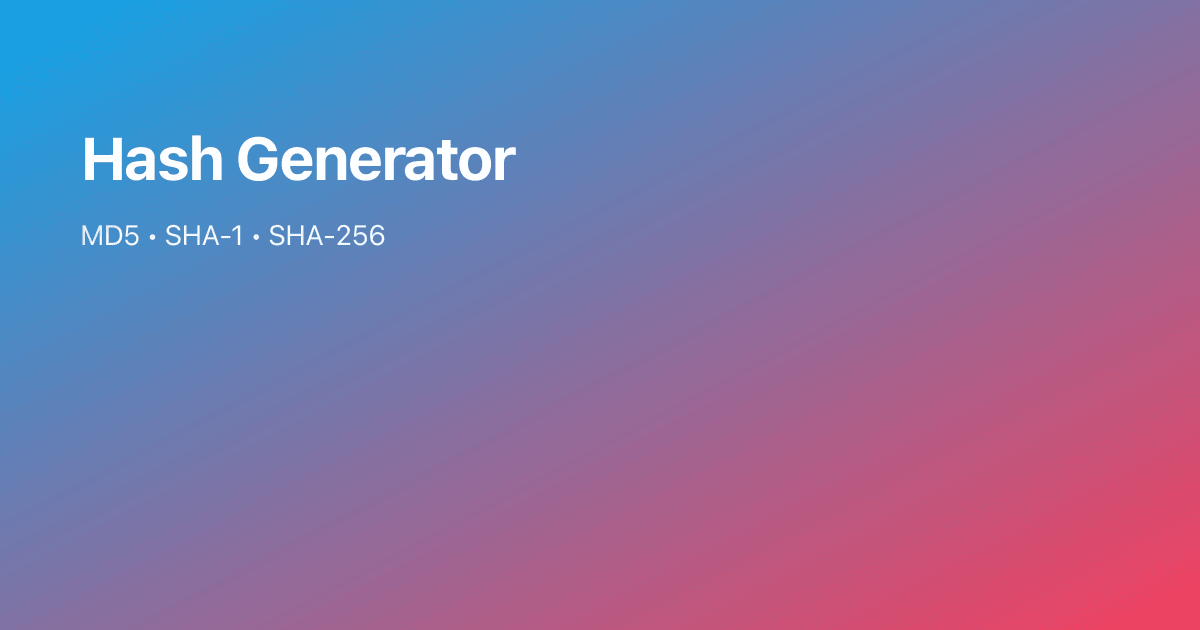 Hash Generator - MD5, SHA1, SHA256, SHA512 Online | Us5.com