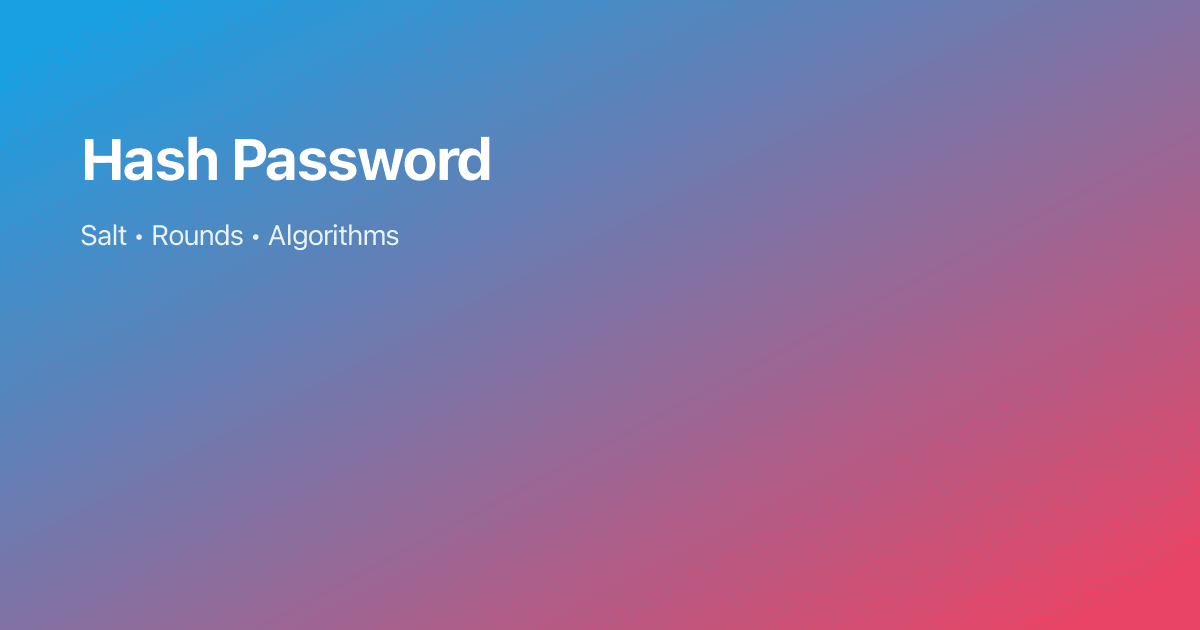 Password Hash Generator - Generate Password Hashes Online