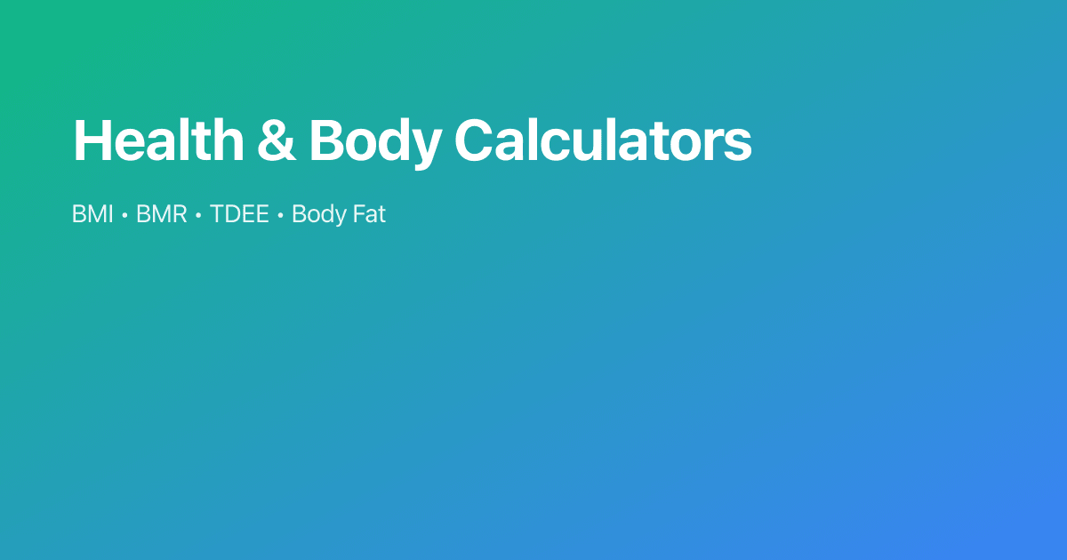 Health & Body Calculators - BMI, TDEE, BMR Calculator | Us5.com