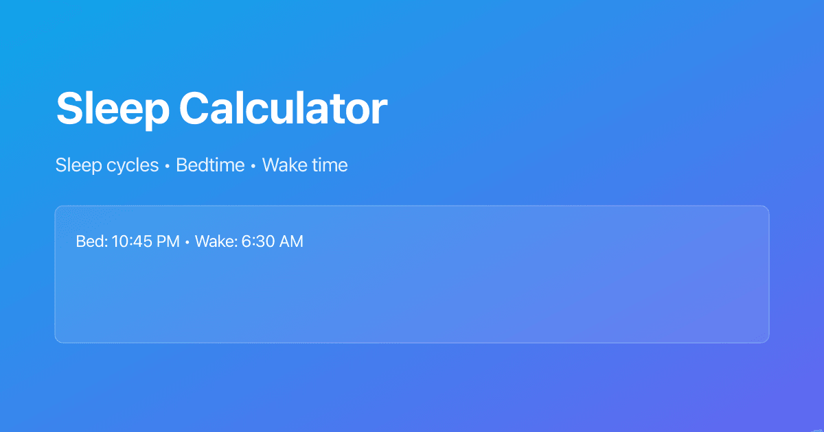 Sleep Calculator - Sleep Cycle & Bedtime Calculator | Us5.com